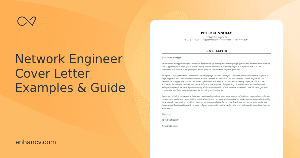 15 Professional Network Engineer Cover Letter Examples and Template for ...