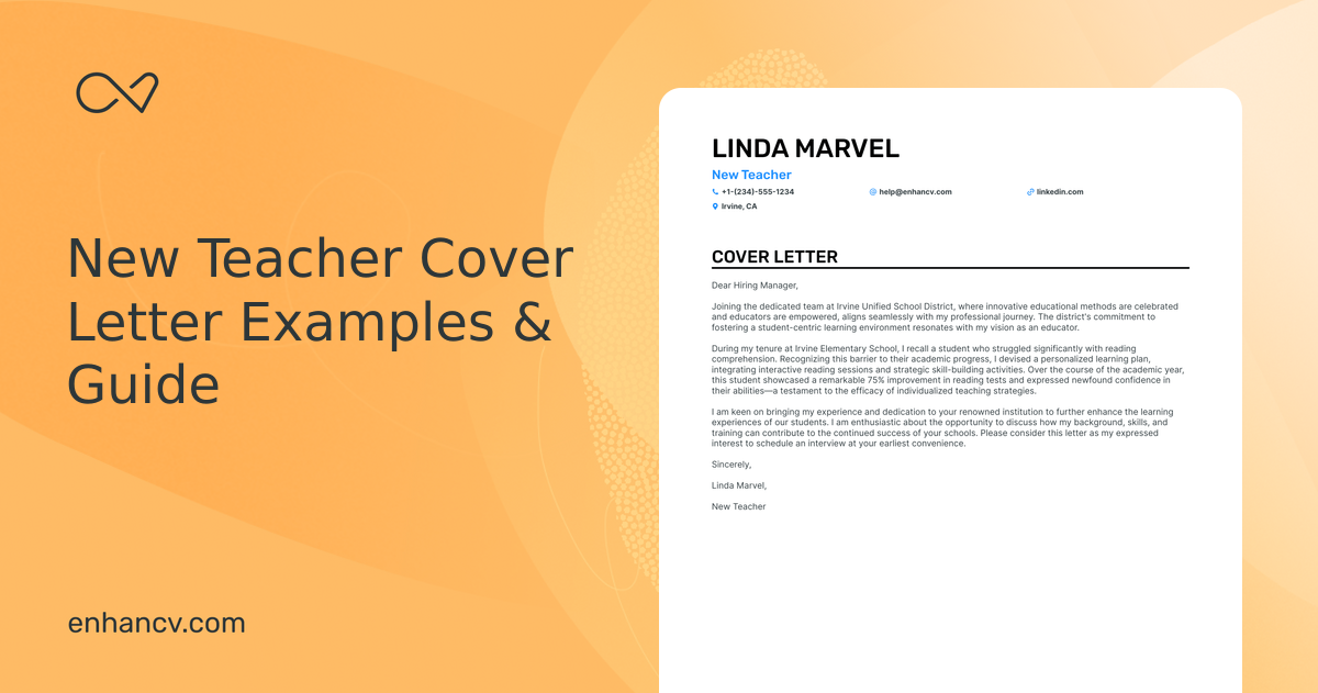 6 Professional New Teacher Cover Letter Examples and Template for 2024 ...