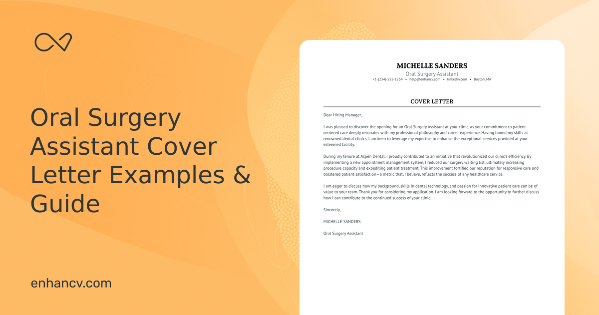 Dental Assistant Cover Letters Oral Surgery Assistant Cover Letter