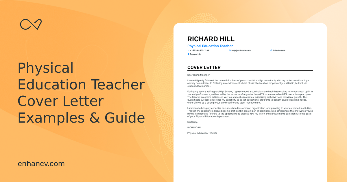 7 Professional Physical Education Teacher Cover Letter Examples and ...