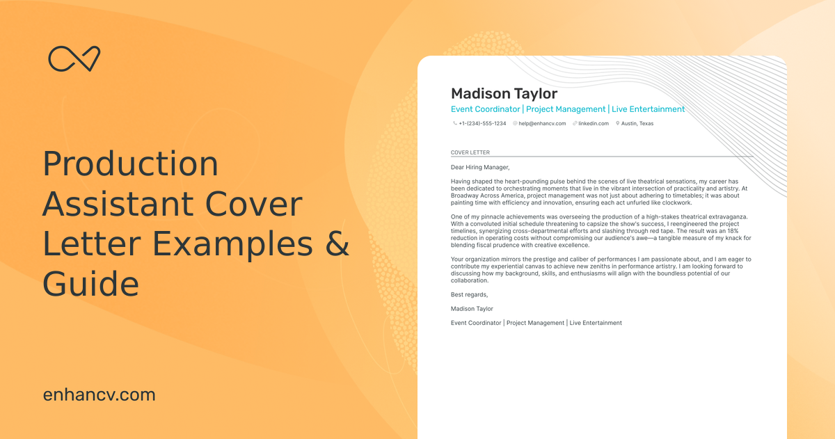 Professional Production Assistant Cover Letter Examples and Template ...