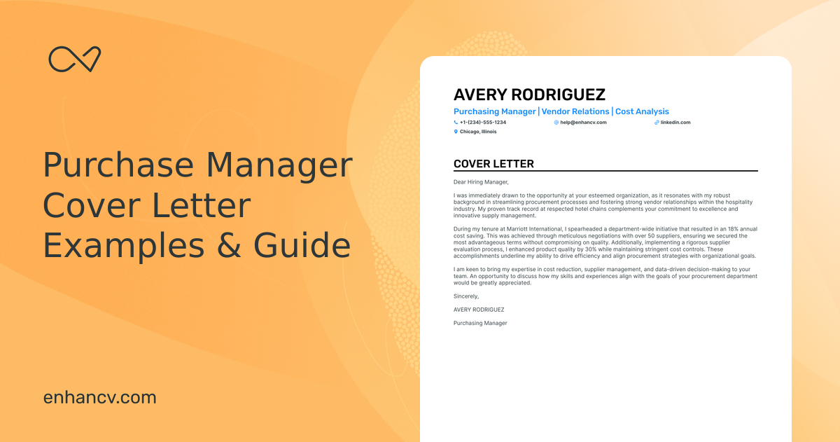 3 Professional Purchase Manager Cover Letter Examples and Template for ...