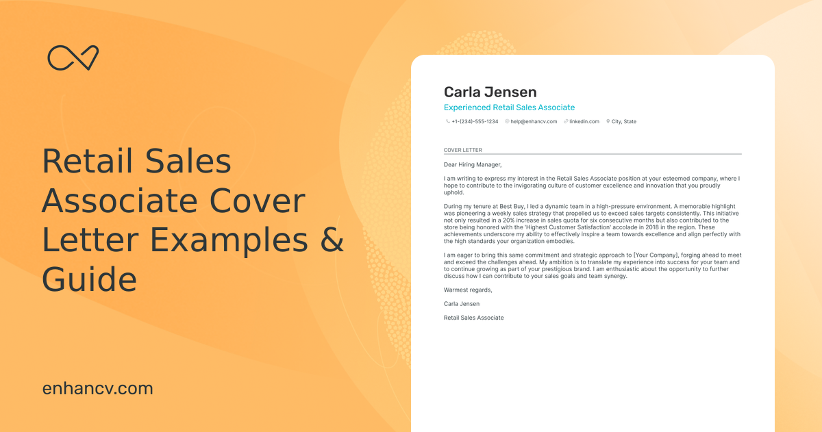 Professional Retail Sales Associate Cover Letter Examples and Template ...