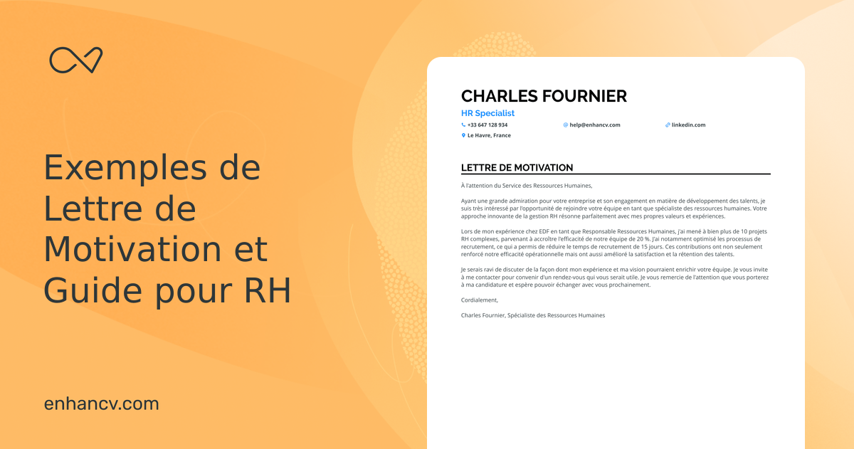 Exemples de Lettre de Motivation pour RH en 2026
