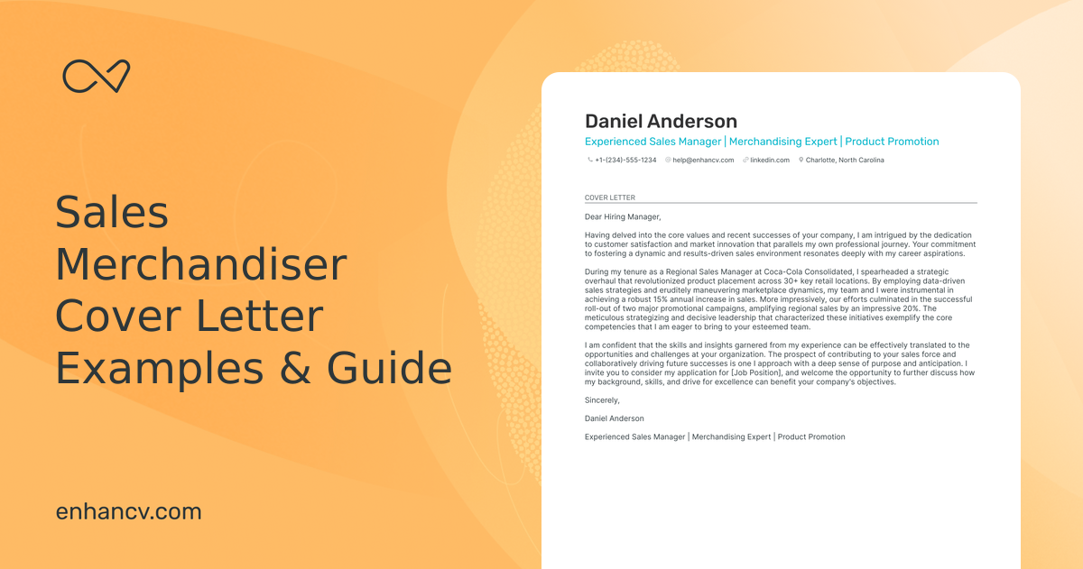 Professional Sales Merchandiser Cover Letter Examples and Template for ...