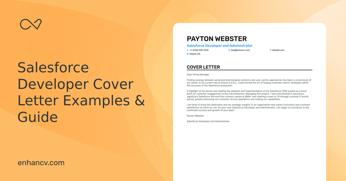 Professional Salesforce Developer Cover Letter Examples and Template ...