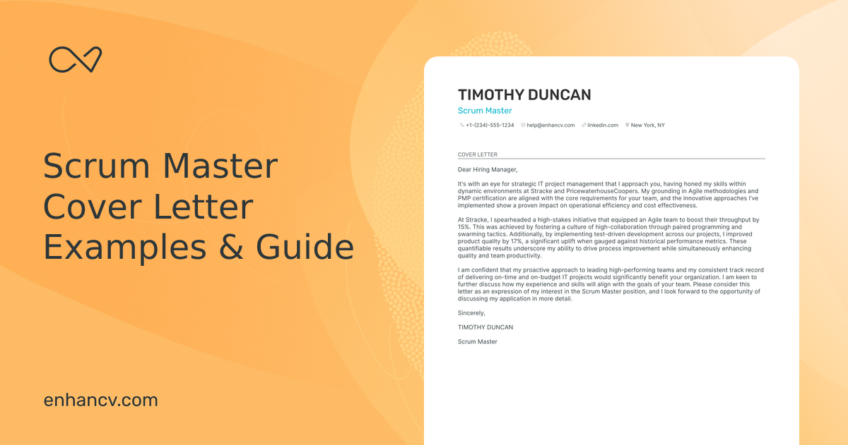 9 Professional Scrum Master Cover Letter Examples and Template for 2026 ...