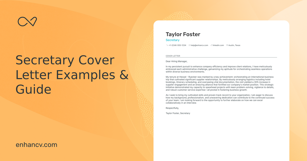 5 Professional Secretary Cover Letter Examples and Template for 2026 ...