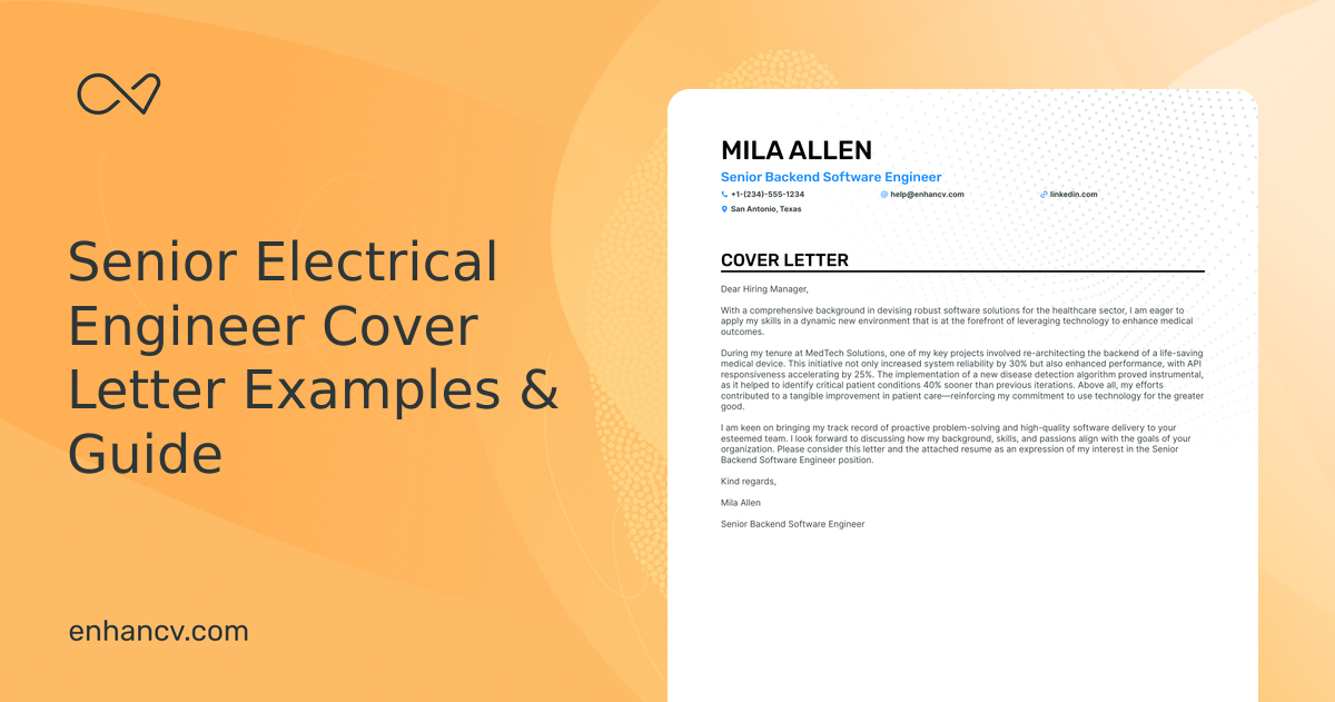 Professional Senior Electrical Engineer Cover Letter Examples and ...