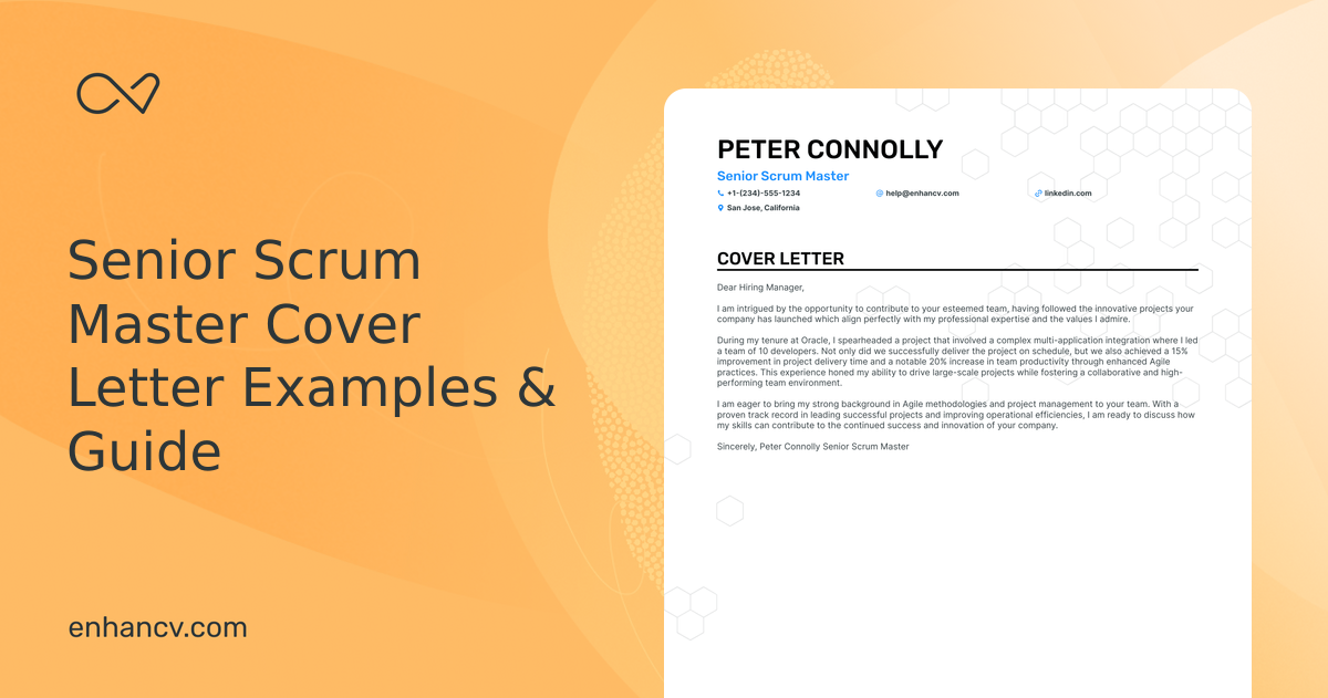 Professional Senior Scrum Master Cover Letter Examples and Template for ...