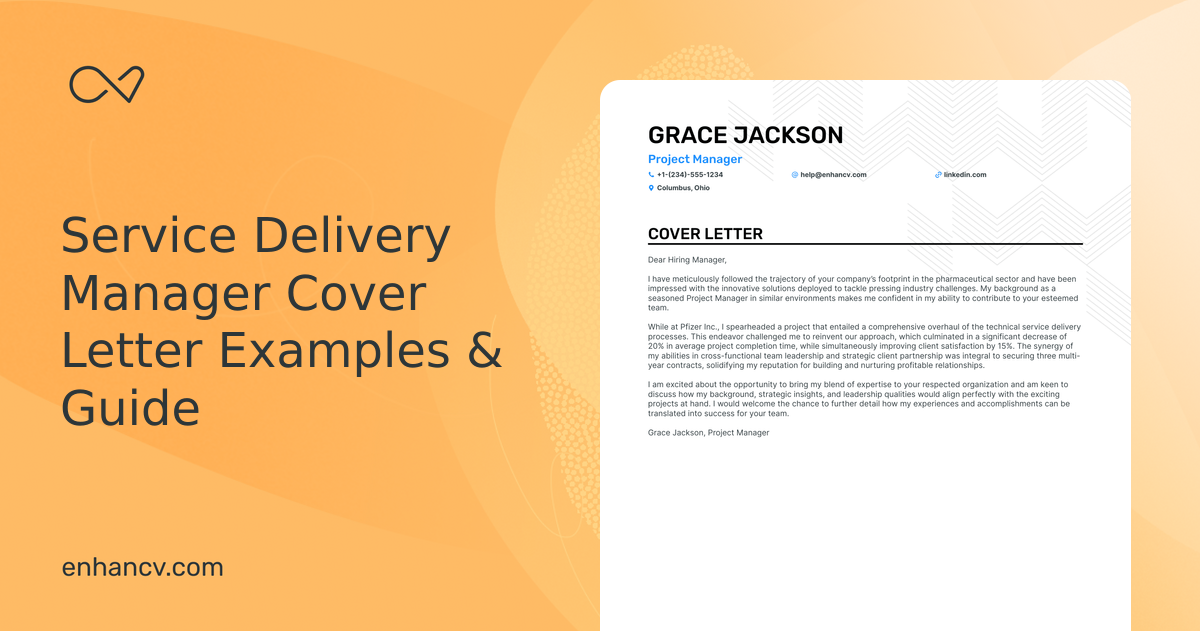 Professional Service Delivery Manager Cover Letter Examples and ...