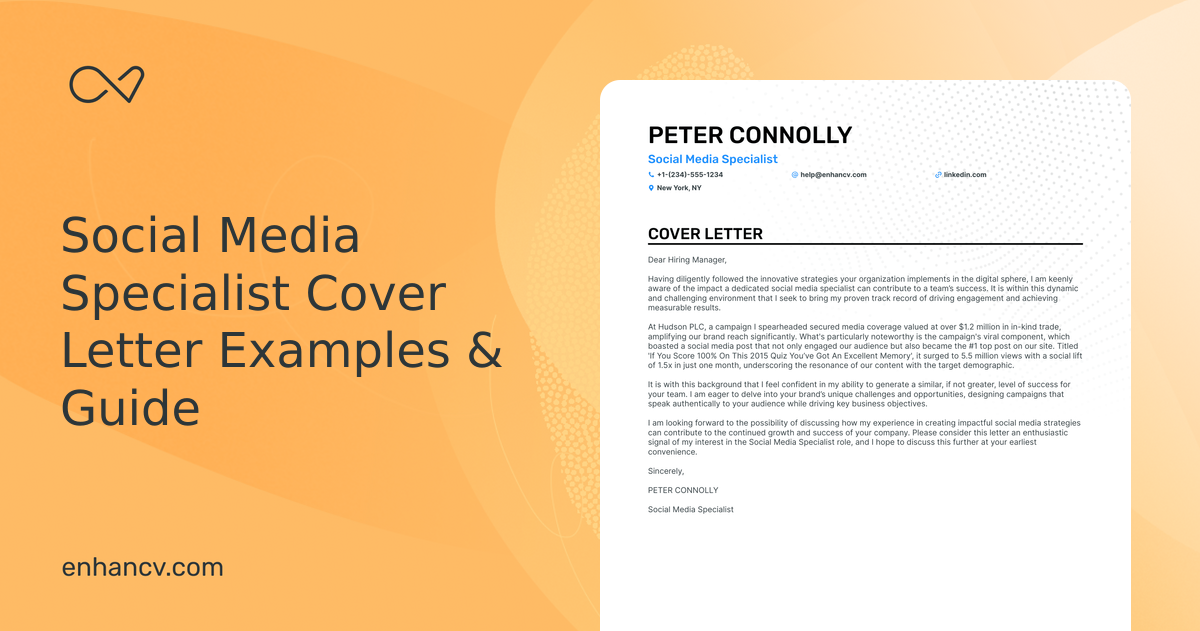5 Professional Social Media Specialist Cover Letter Examples and ...