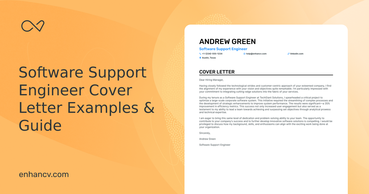 Professional Software Support Engineer Cover Letter Examples and ...
