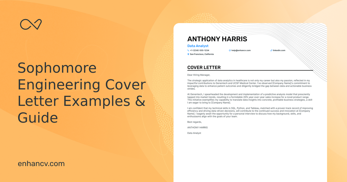 Professional Sophomore Engineering Cover Letter Examples and Template ...