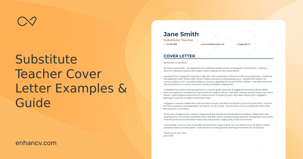 Real Substitute Teacher Cover Letter Example for 2024