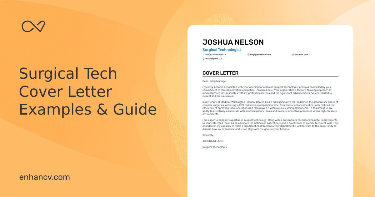 5 Professional Surgical Tech Cover Letter Examples and Template for ...