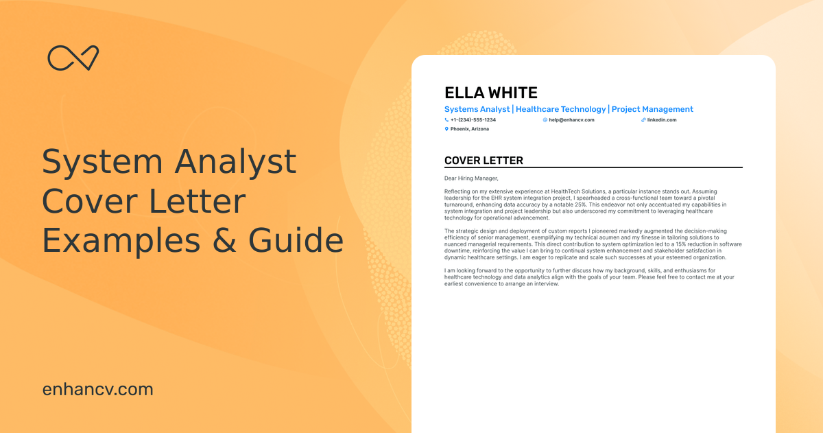 5 Professional System Analyst Cover Letter Examples and Template for ...
