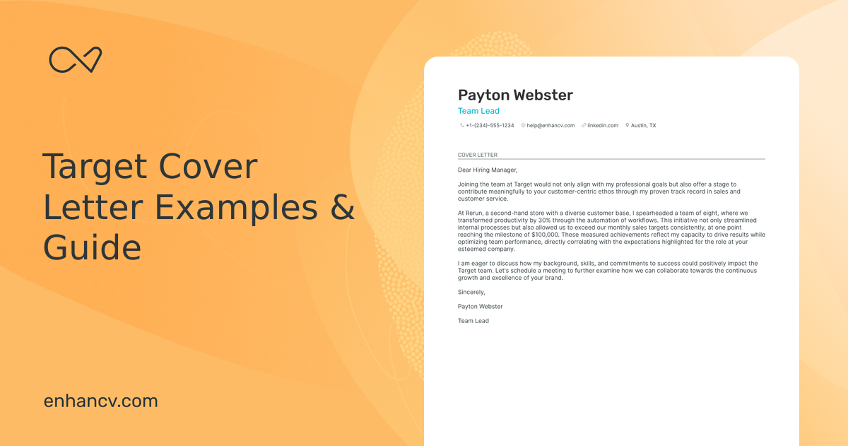 5 Professional Target Cover Letter Examples and Template for 2026 | Enhancv