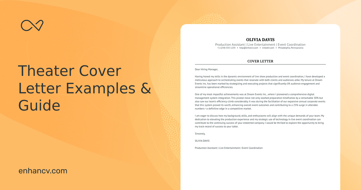6 Professional Theater Cover Letter Examples and Template for 2026 ...