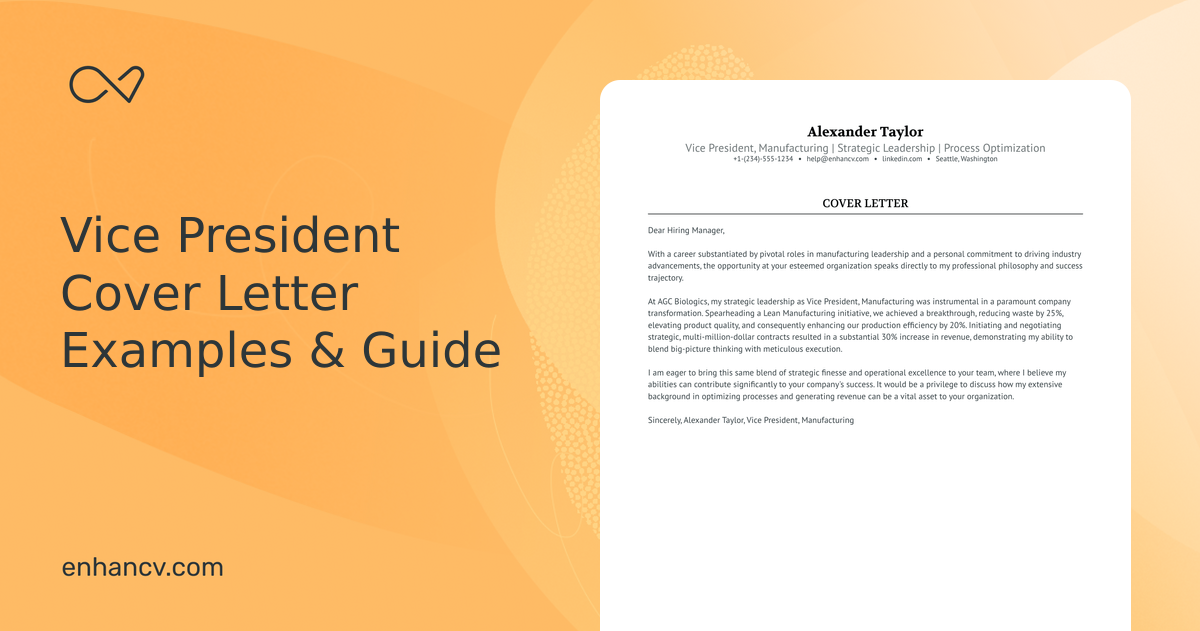 Professional Vice President Cover Letter Examples and Template for 2025 ...