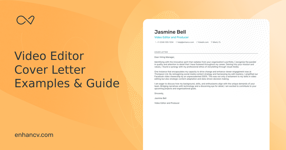 7 Professional Video Editor Cover Letter Examples and Template for 2026 ...
