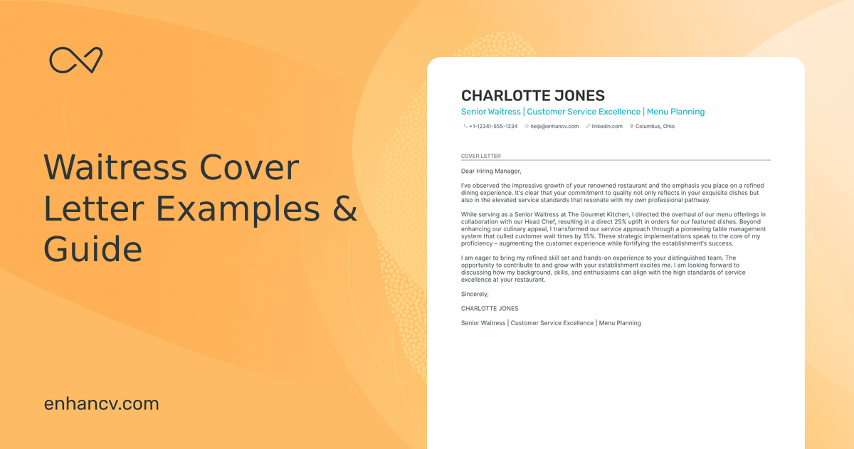 10 Professional Waitress Cover Letter Examples and Template for 2026 ...