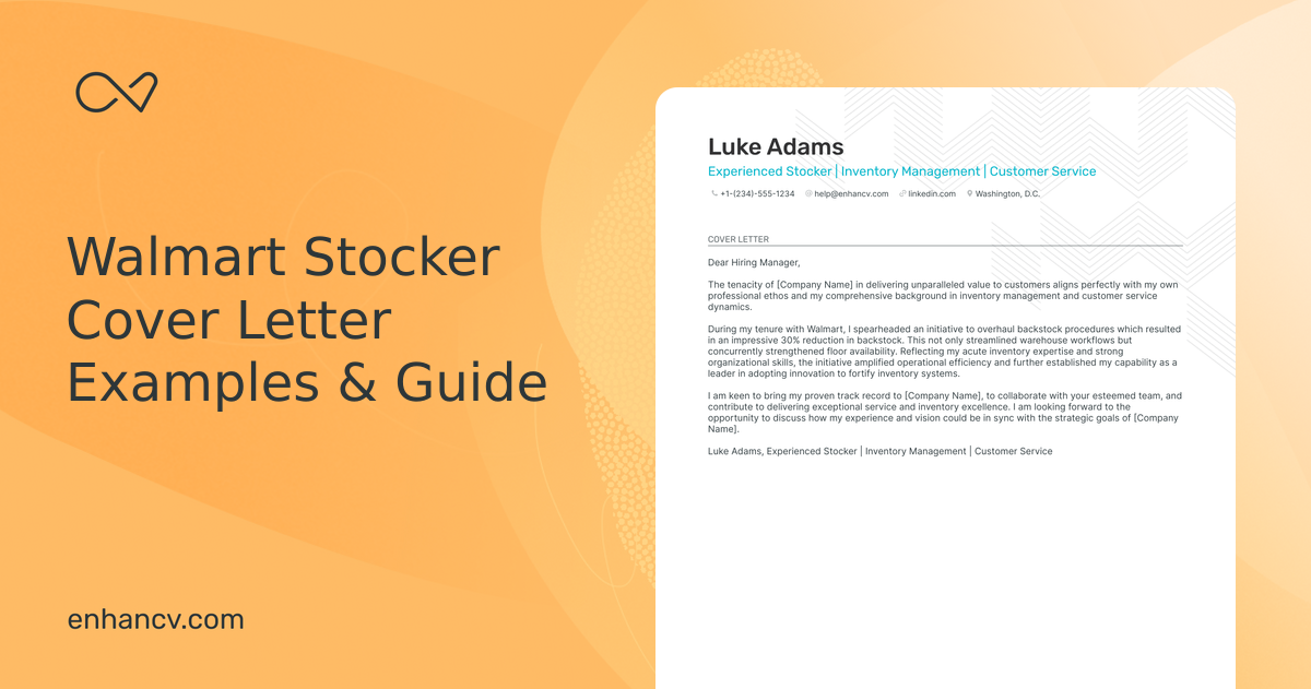 Professional Walmart Stocker Cover Letter Examples and Template for ...