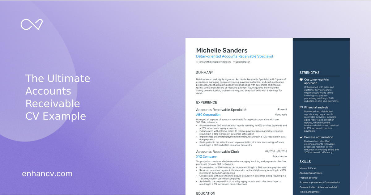 3 Accounts Receivable CV Examples for 2023