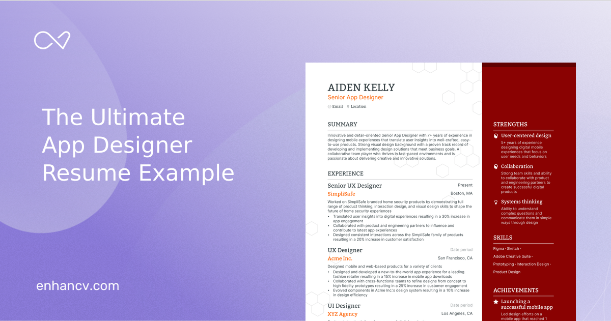 5 App Designer Resume Examples & Guide for 2024