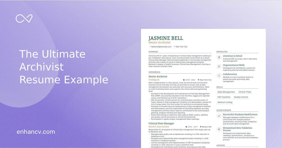 5 Archivist Resume Examples & Guide for 2023