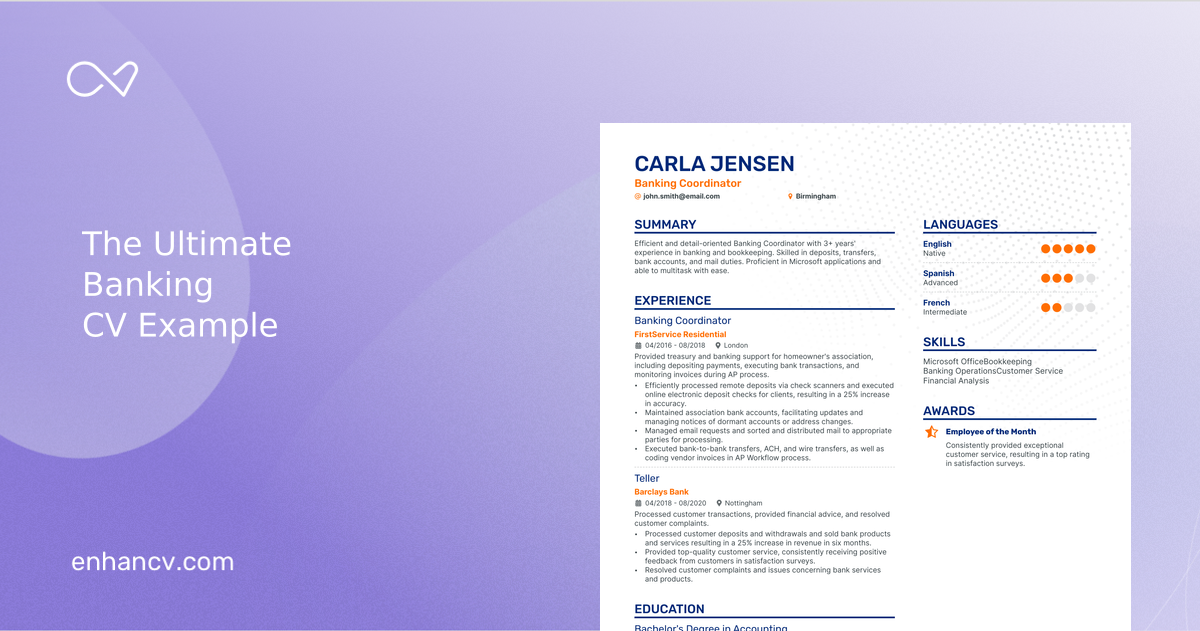 3 Banking CV Examples for 2023