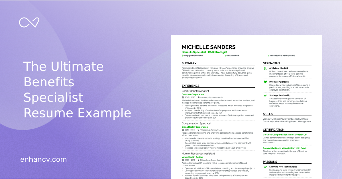 5 Benefits Specialist Resume Examples & Guide for 2023