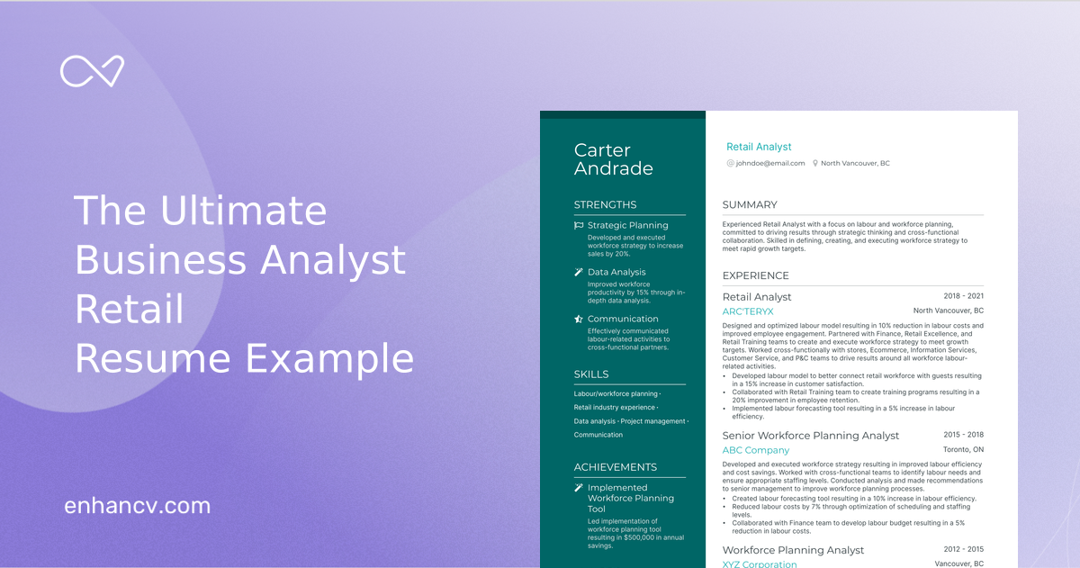 5 Business Analyst Retail Resume Examples & Guide for 2023