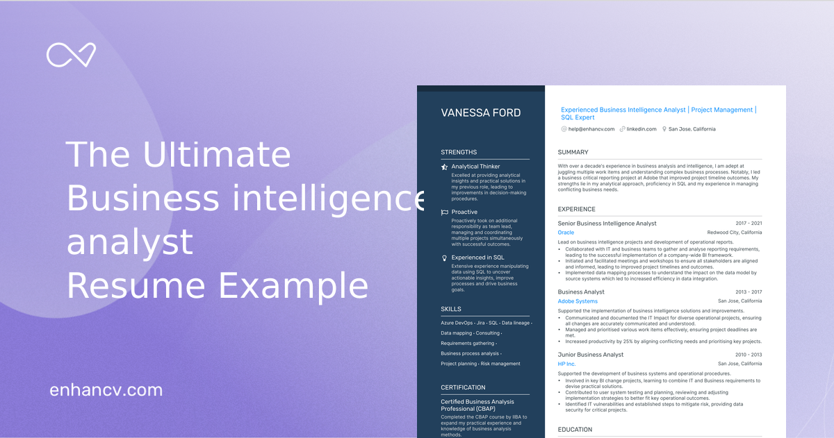 5 Business Intelligence Analyst Resume Examples & Guide for 2023