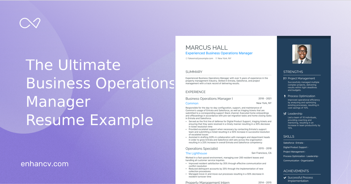 5 Business Operations Manager Resume Examples & Guide for 2023