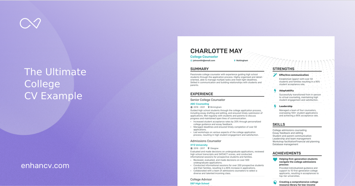 3 College CV Examples for 2023