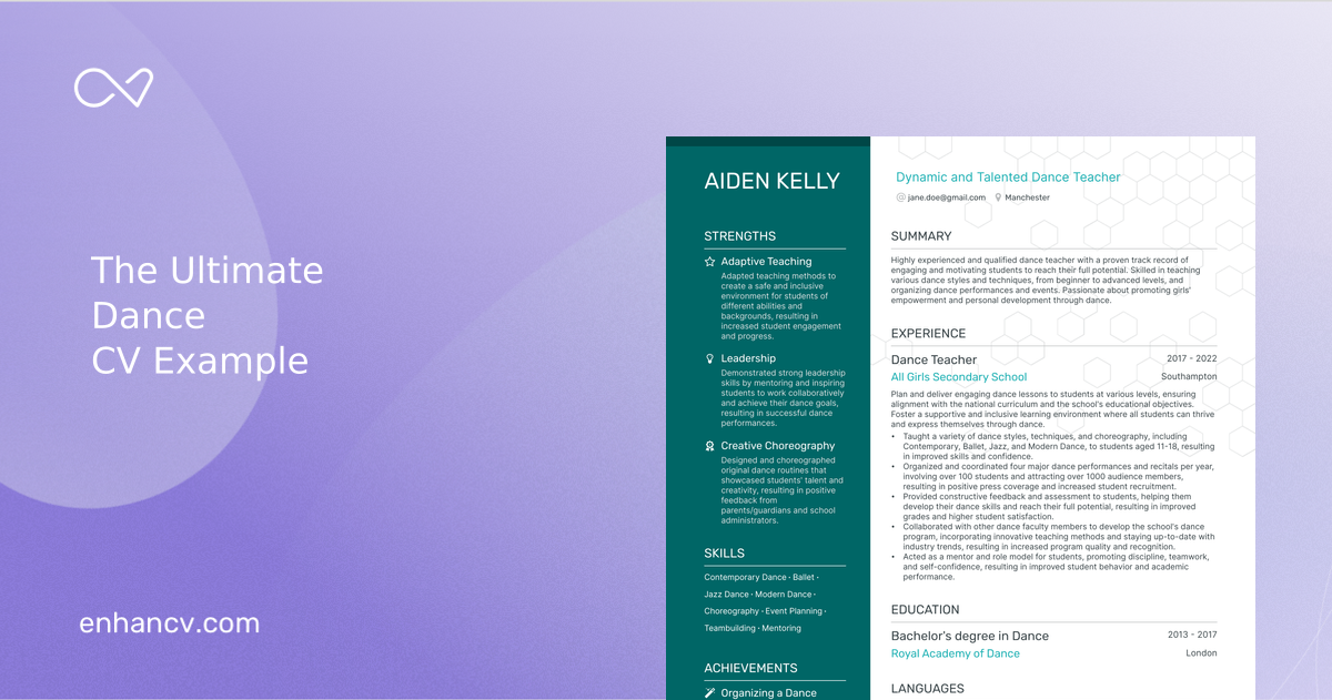 3 Dance CV Examples for 2023