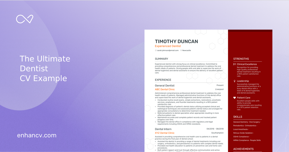 3 Dentist CV Examples for 2023