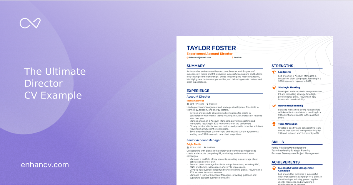 3 Director CV Examples for 2024