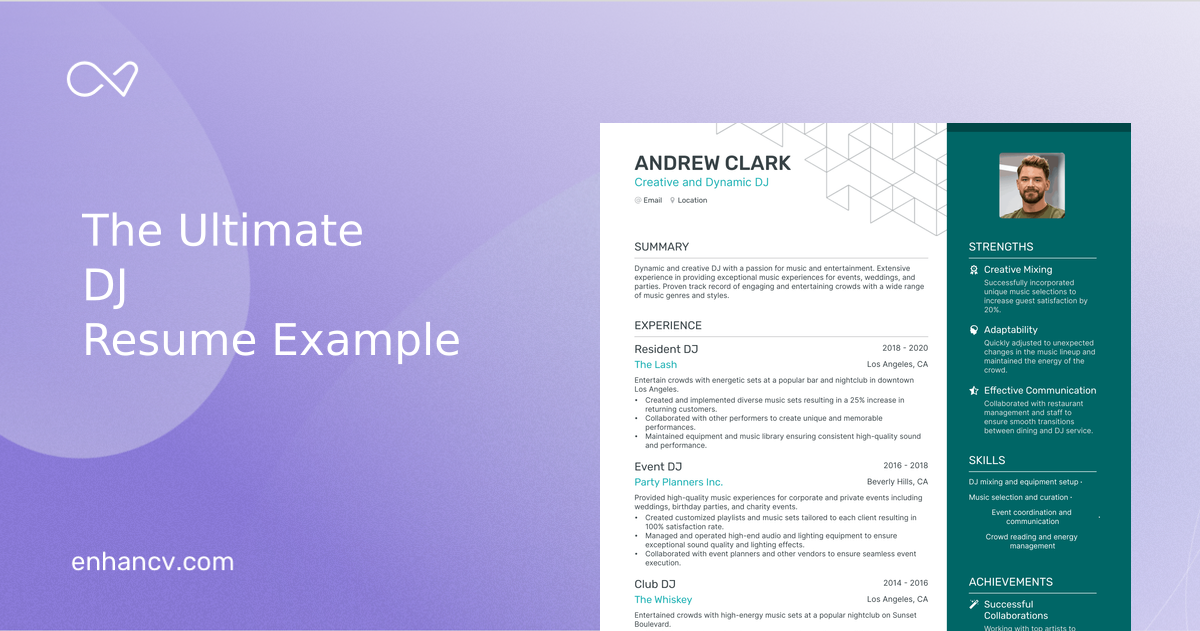 5 DJ Resume Examples & Guide for 2023
