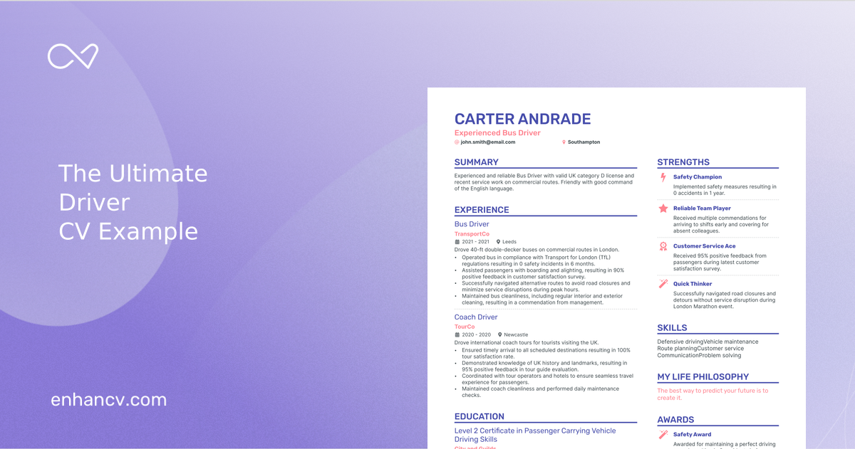 3 Driver CV Examples for 2023