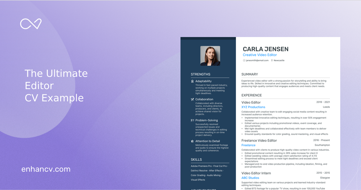 3 Editor CV Examples for 2023