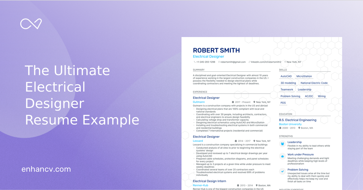 5 Electrical Designer Resume Examples & Guide for 2023
