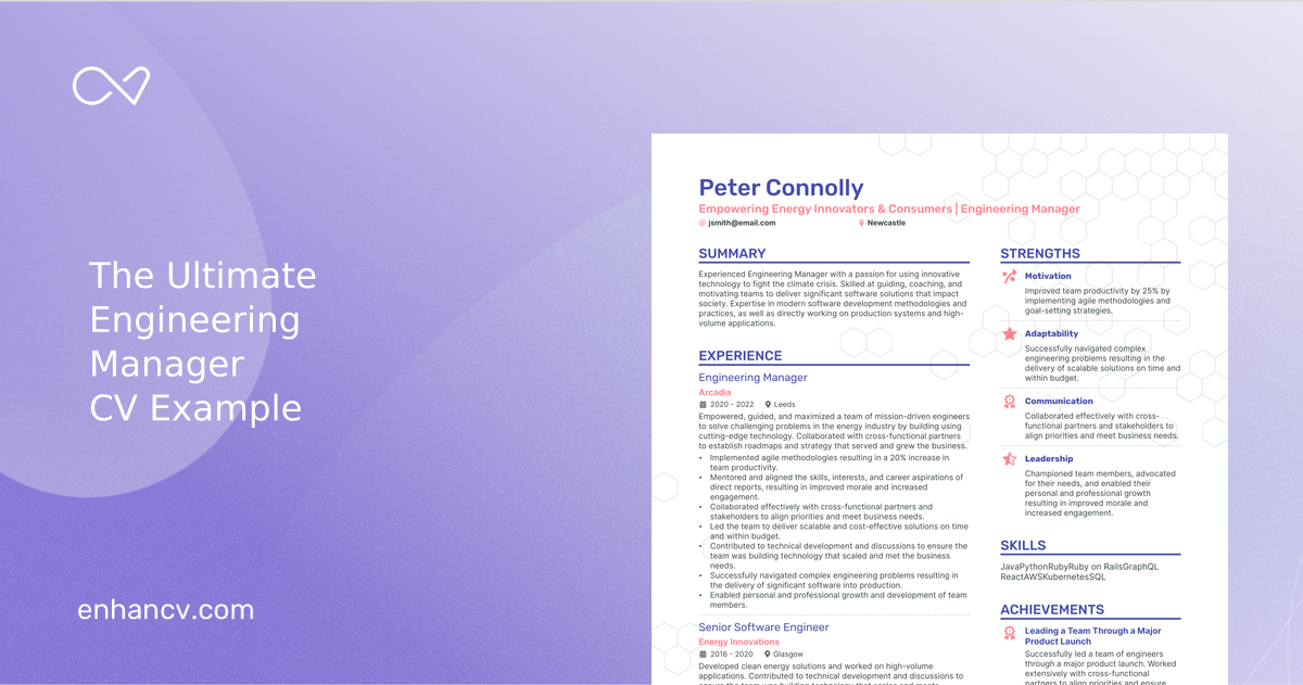 3 Engineering Manager CV Examples for 2024