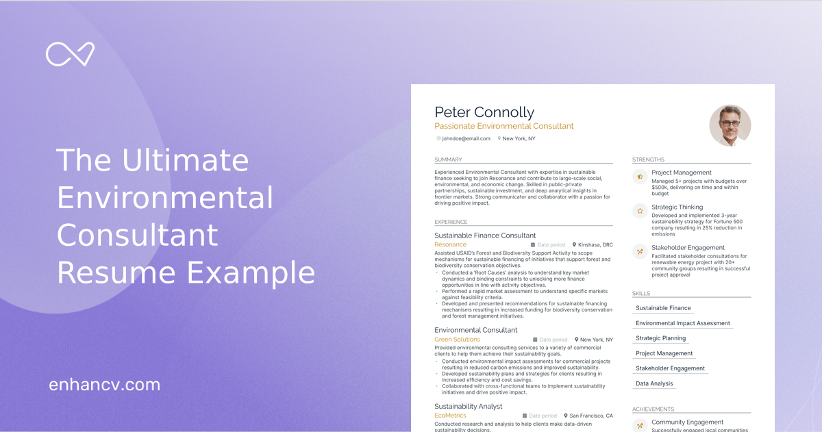 5 Environmental Consultant Resume Examples & Guide for 2023