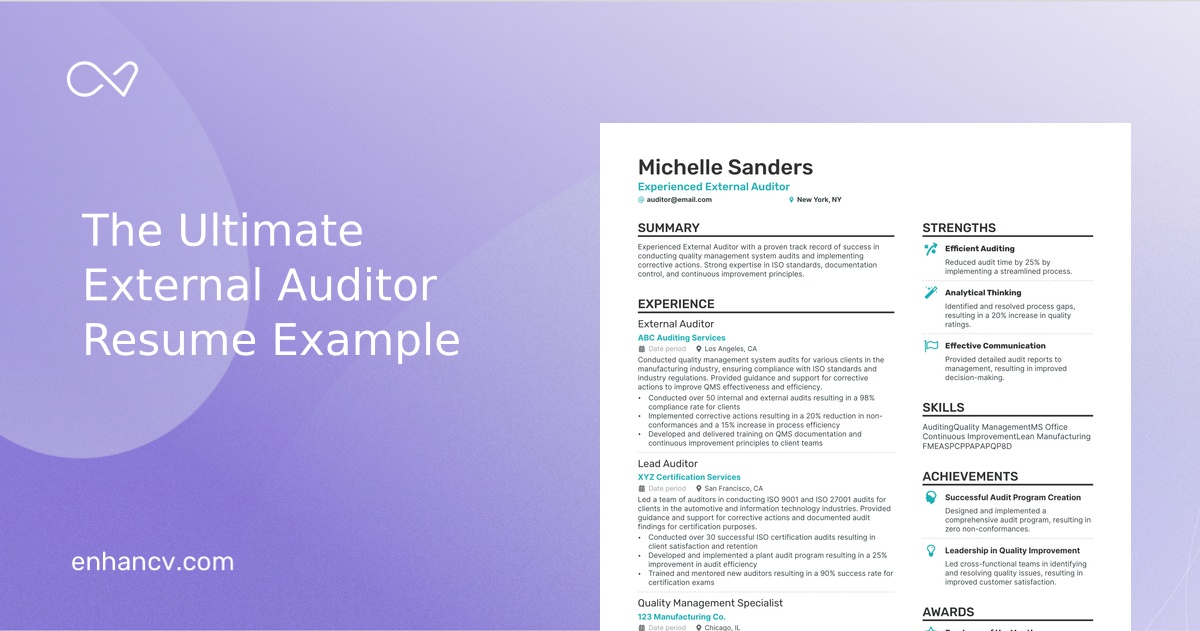 5 External Auditor Resume Examples & Guide for 2023