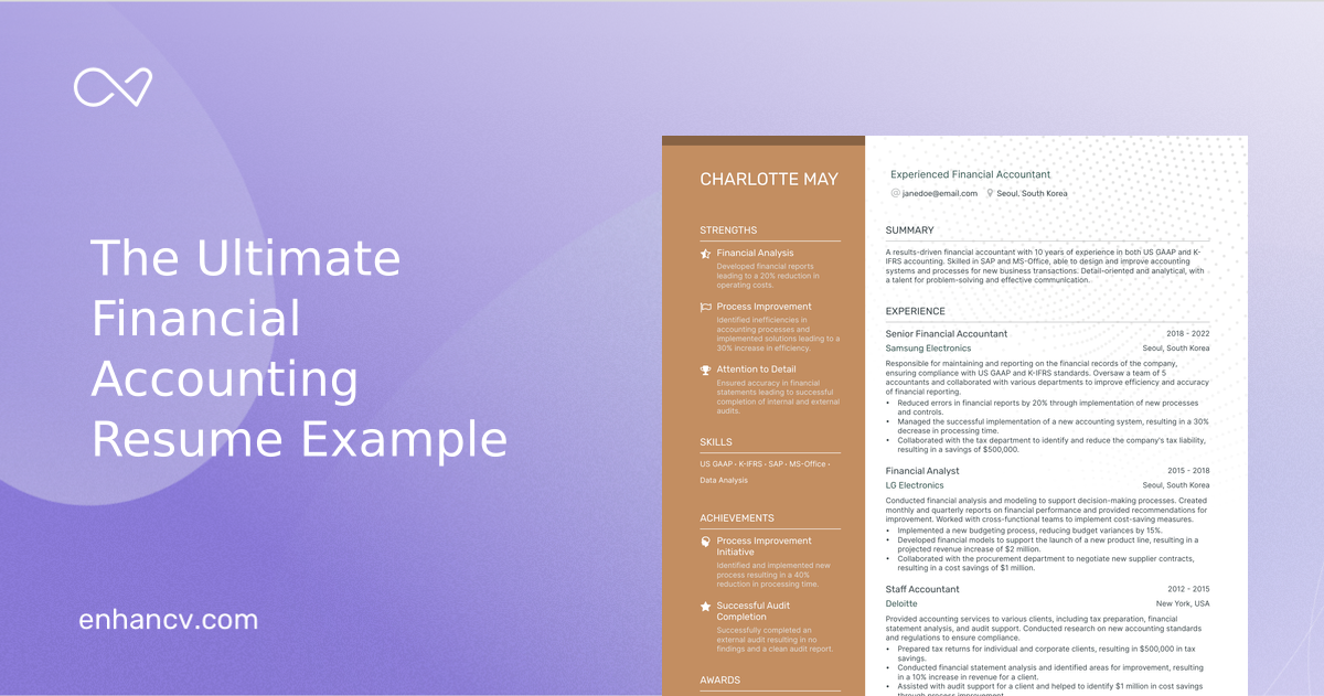 5 Financial Accounting Resume Examples & Guide for 2023