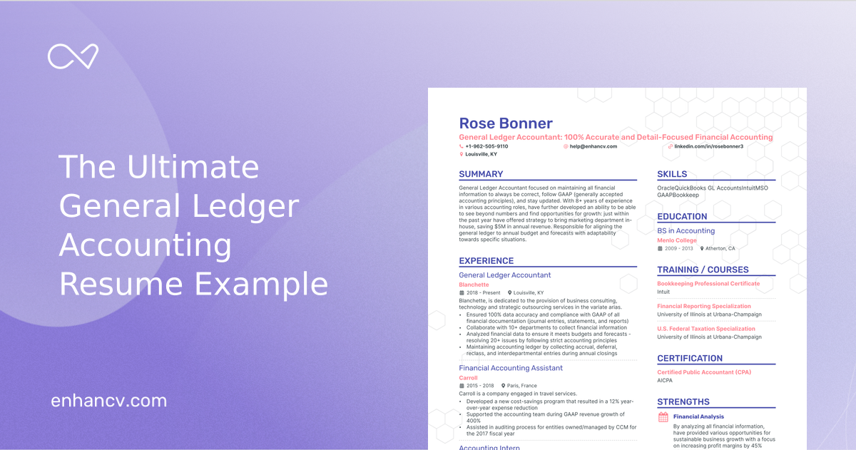 5 General Ledger Accounting Resume Examples Guide For 2023 5 General Ledger Accounting Resume Examples Guide For 2023