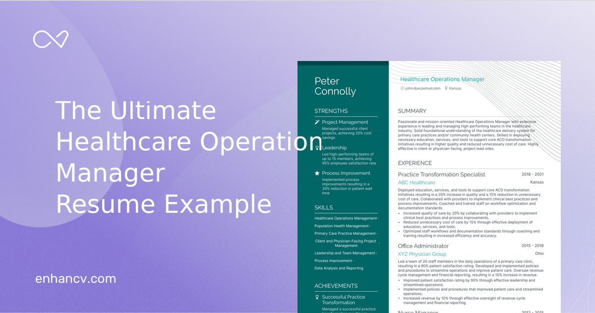5 Healthcare Operations Manager Resume Examples & Guide for 2023