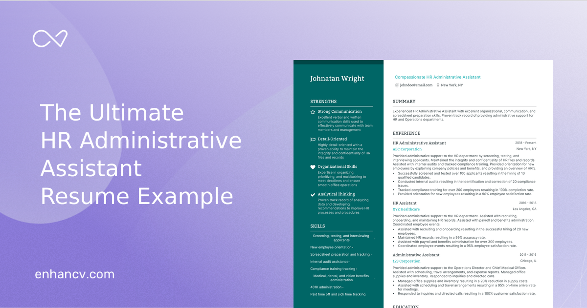 5 HR Administrative Assistant Resume Examples & Guide for 2023